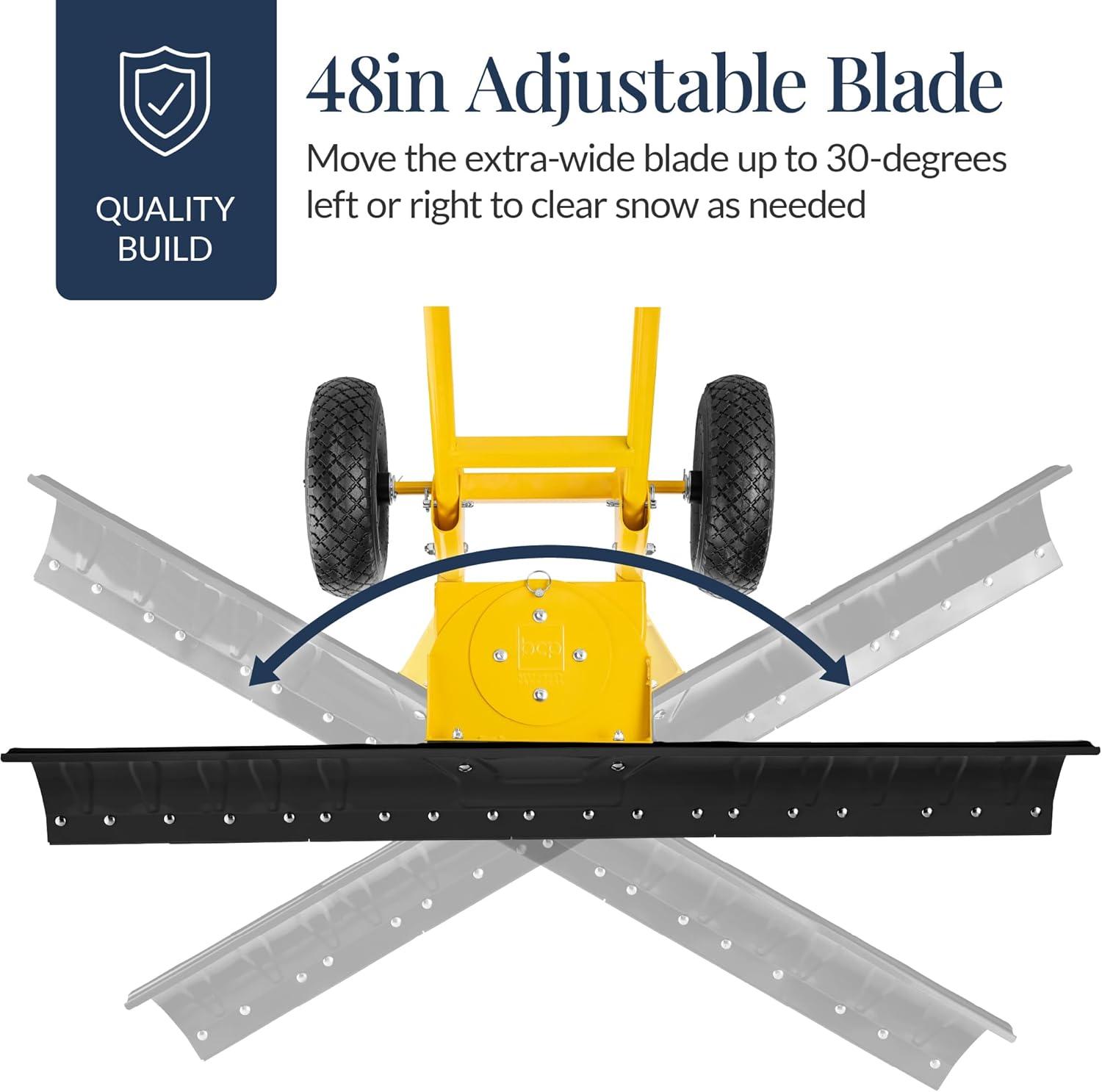 Best Choice Products 24in Heavy-Duty Snow Pusher Hand Plow for Snow ...